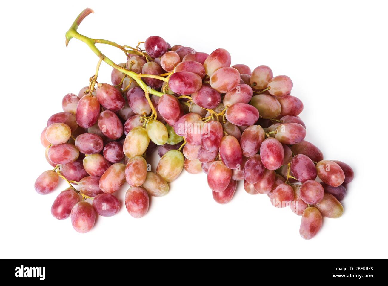 Ripe bunch of pink grapes isolated on white background Stock Photo - Alamy
