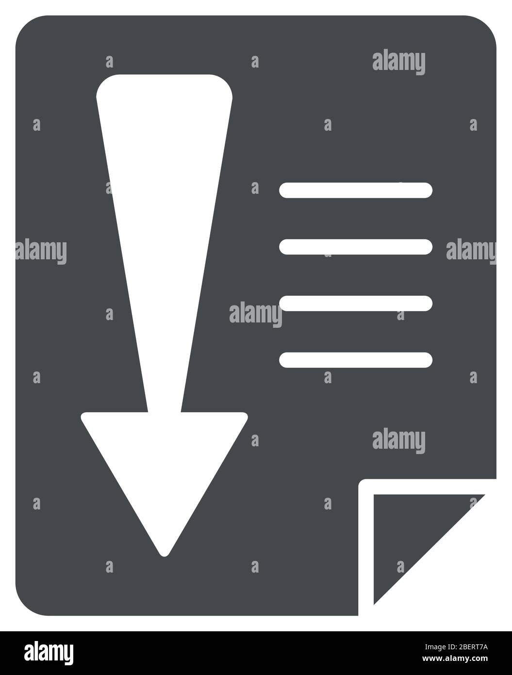 economic recession concept, financial document with arrow down icon ...