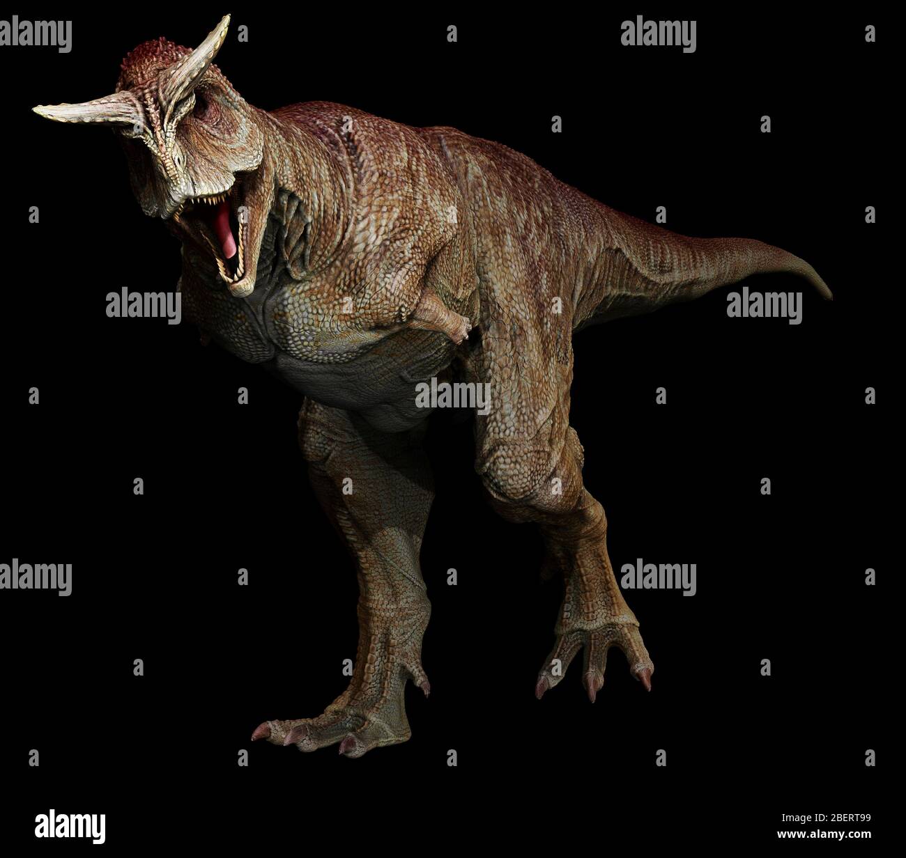 Carnotaurus dinosaur on black background Stock Photo - Alamy