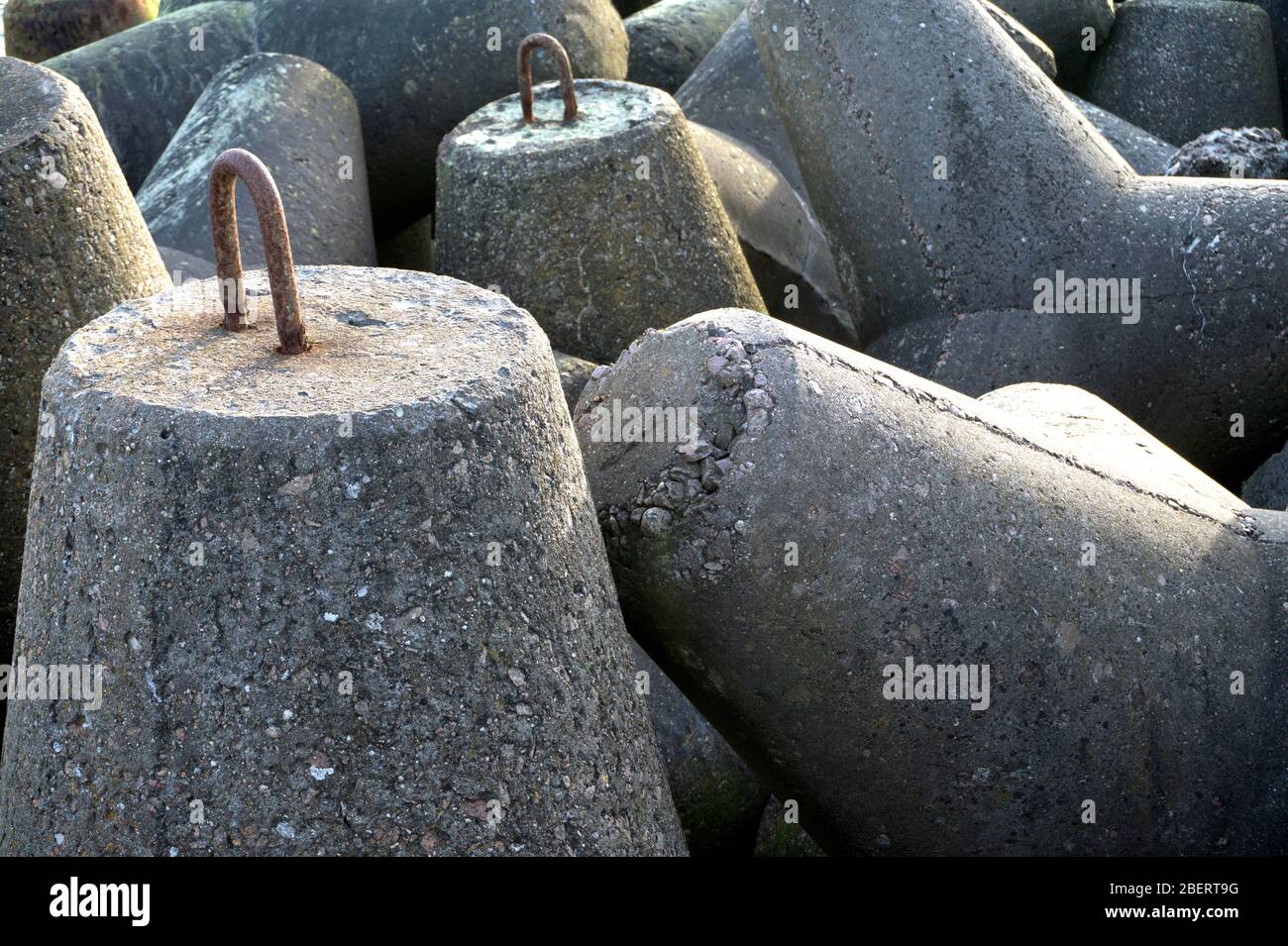 breakwaters breakwater mole pier close up concrete sea Stock Photo - Alamy