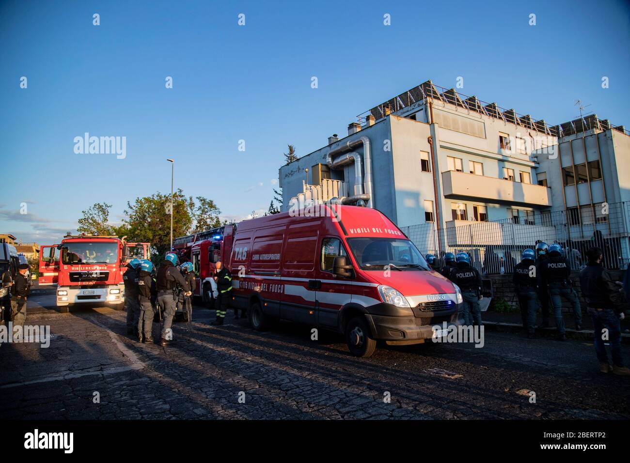 Fire in reception center hi-res stock photography and images - Alamy