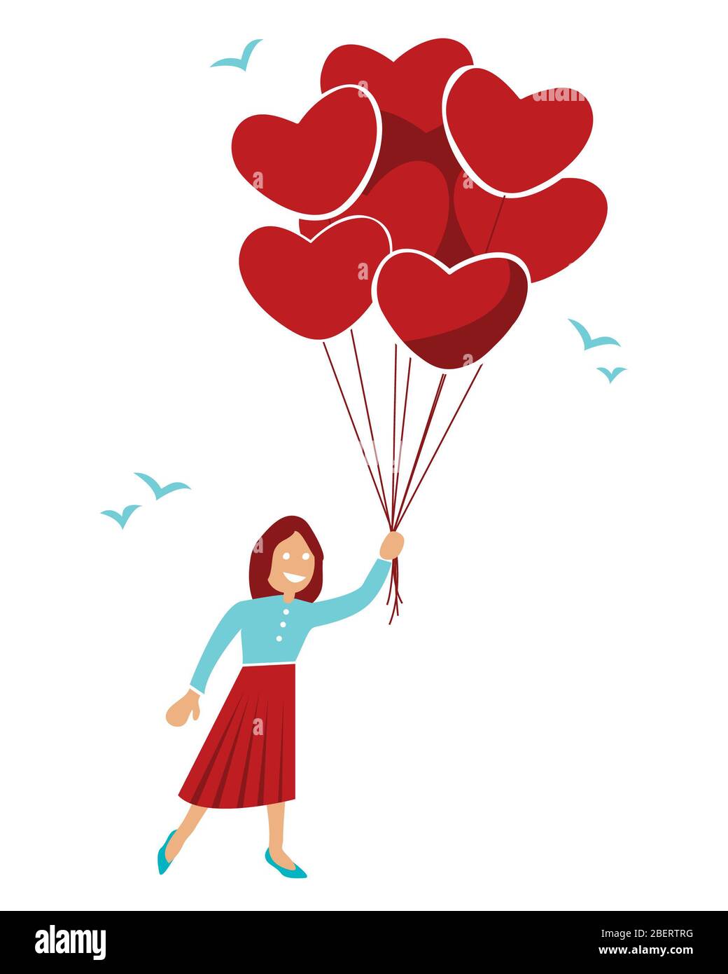 Woman in blue skirt Cut Out Stock Images & Pictures - Alamy