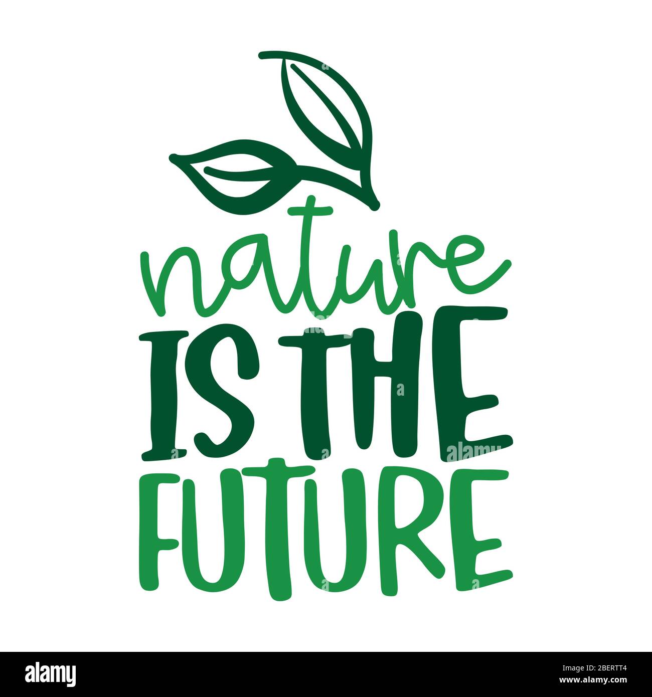 Nature is the Future - Handwritten calligraphy for restaurant badge or ...