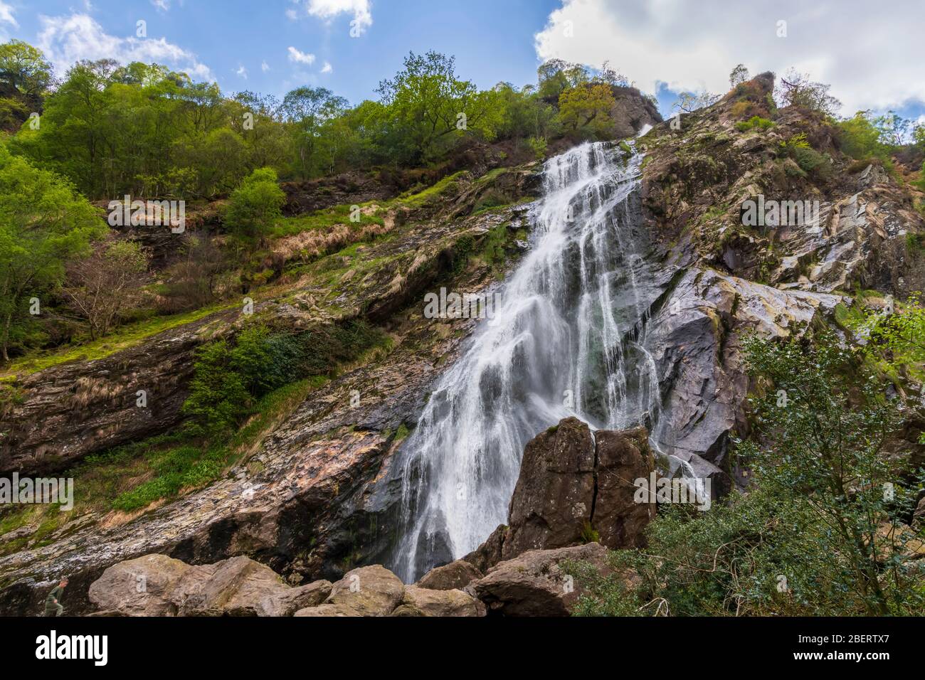Panoramic view of the Powerscourt Waterfall, Ireland's highest ...