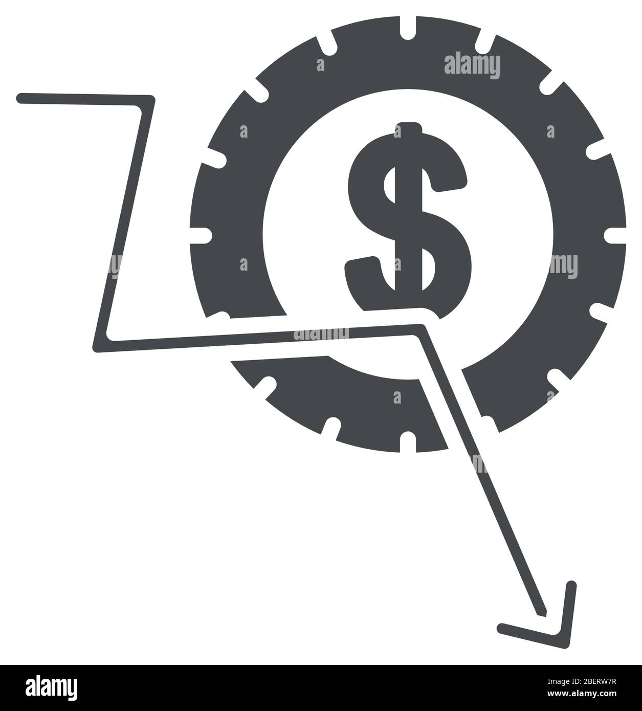 economic recession concept, money coin and financial arrow down over ...