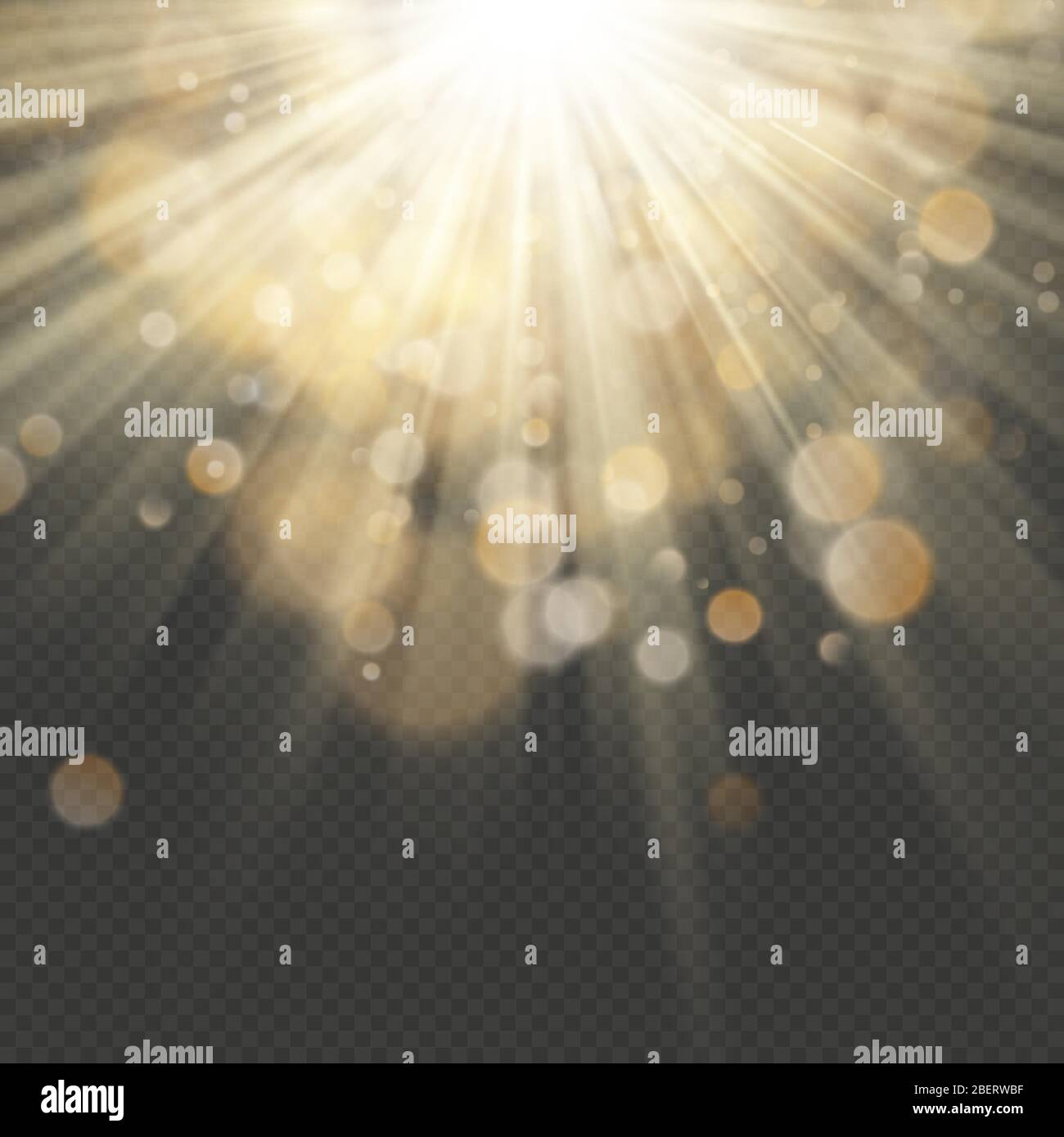 Light effect with glitter, sequins. Shining rays with bokeh. Sun ...