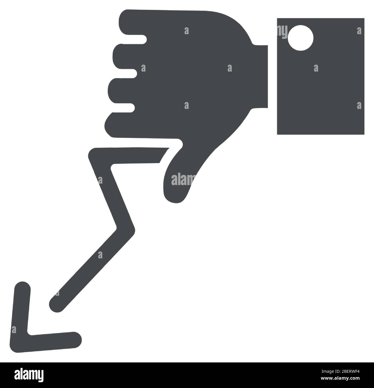 economic recession concept, hand with thumb down and financial arrow ...