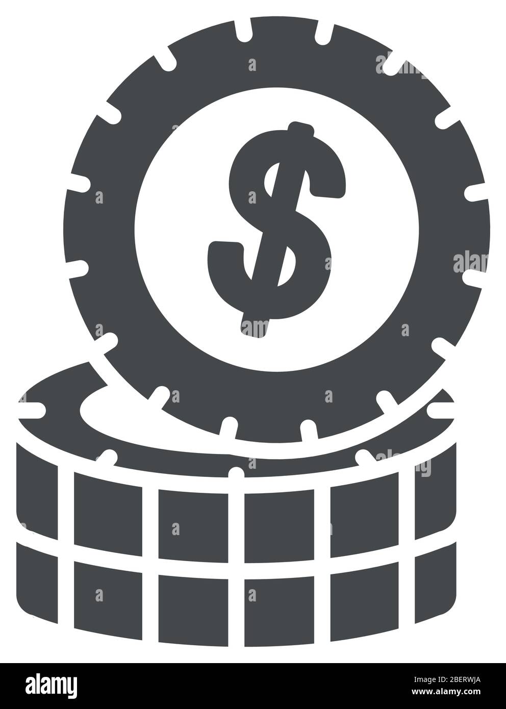 money coins icon over white background, silhouette style, vector ...