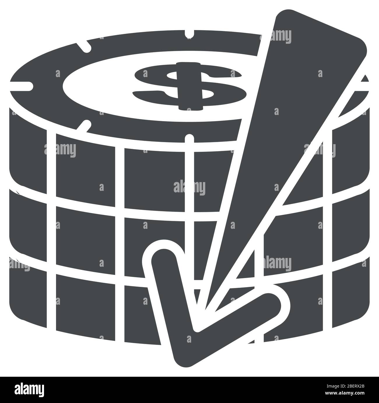 financial broke concept, money coins with arrow down icon over white ...