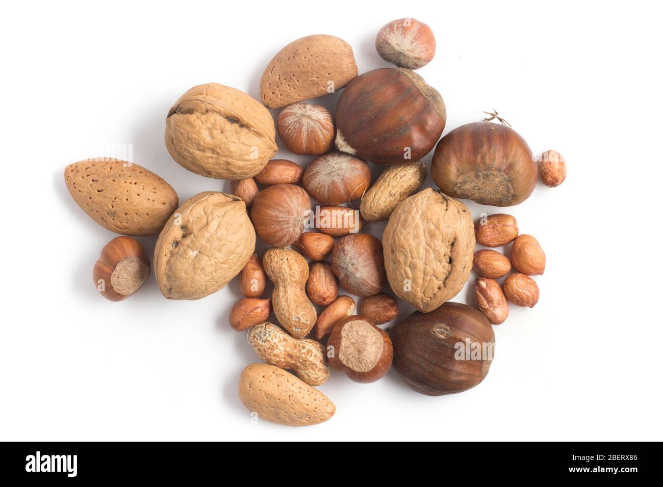 Peanuts, almonds, hazelnuts Cut Out Stock Images & Pictures - Alamy