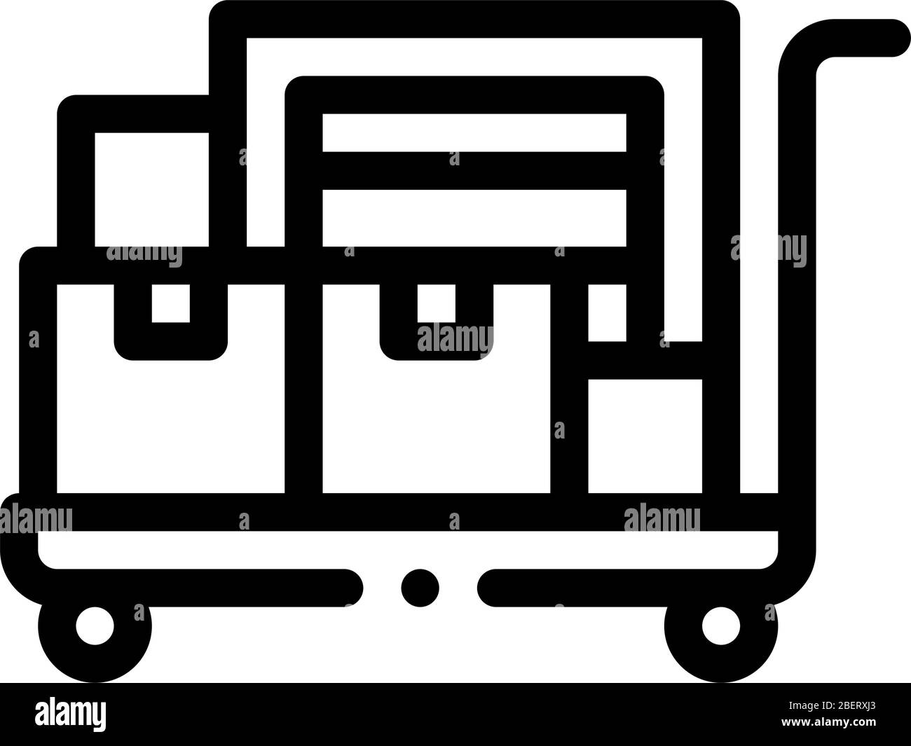 parcel trolley icon vector outline illustration Stock Vector Image ...