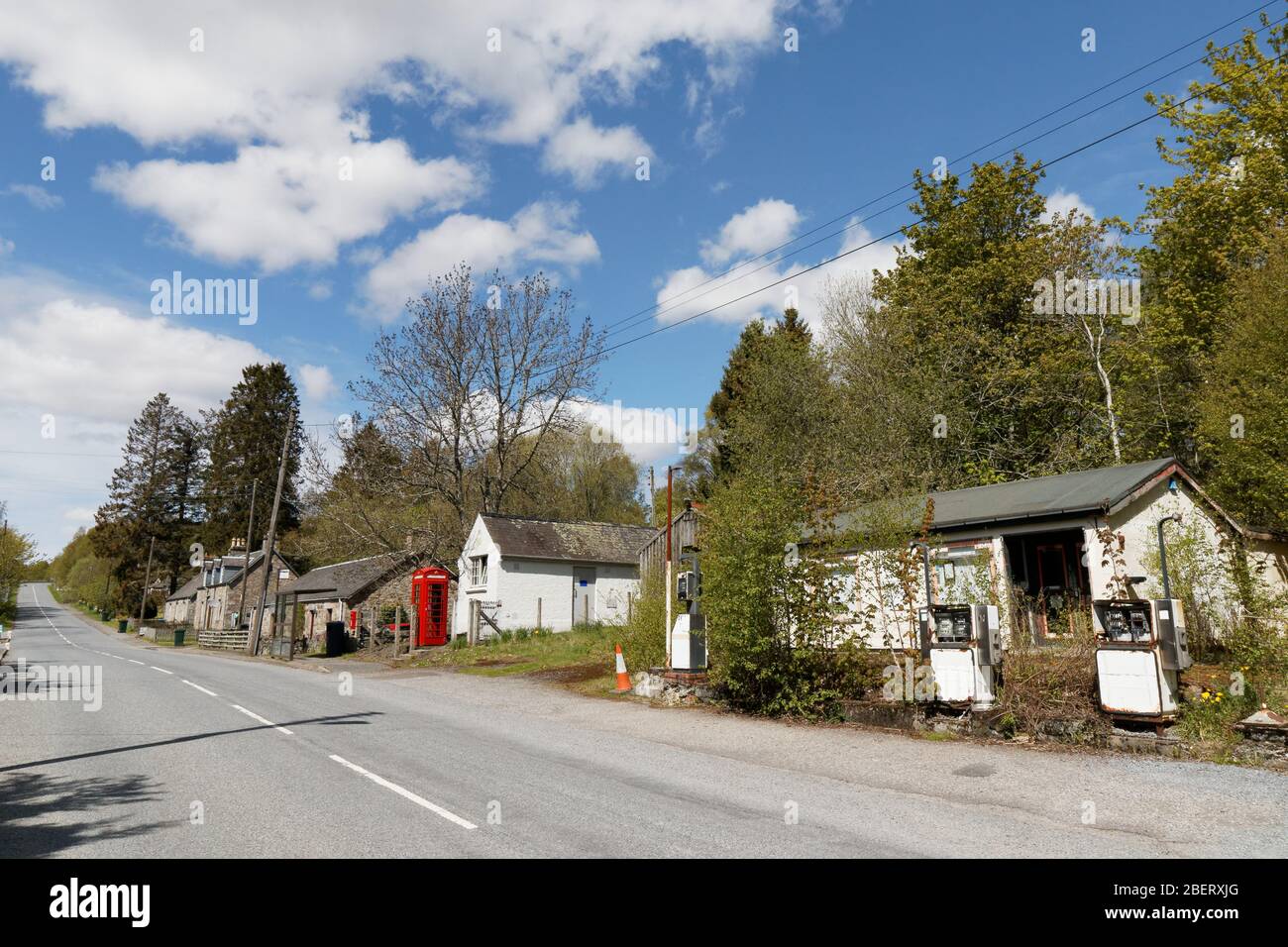 Looking up the main street of the hamlet of Calvine in Northern ...