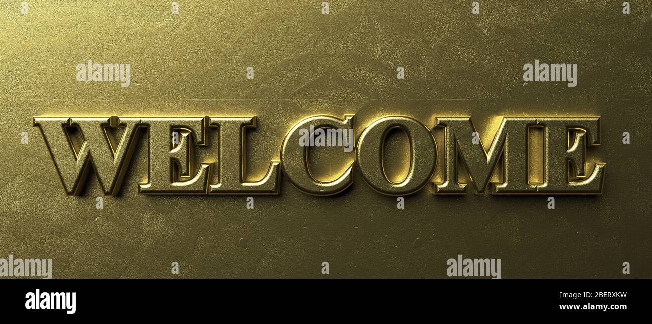 Gold Welcome Text
