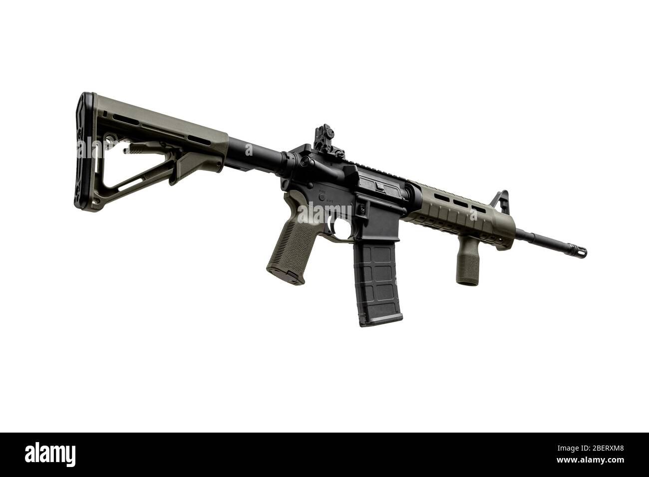 Modern automatic rifle isolated on white background. Weapons for police ...