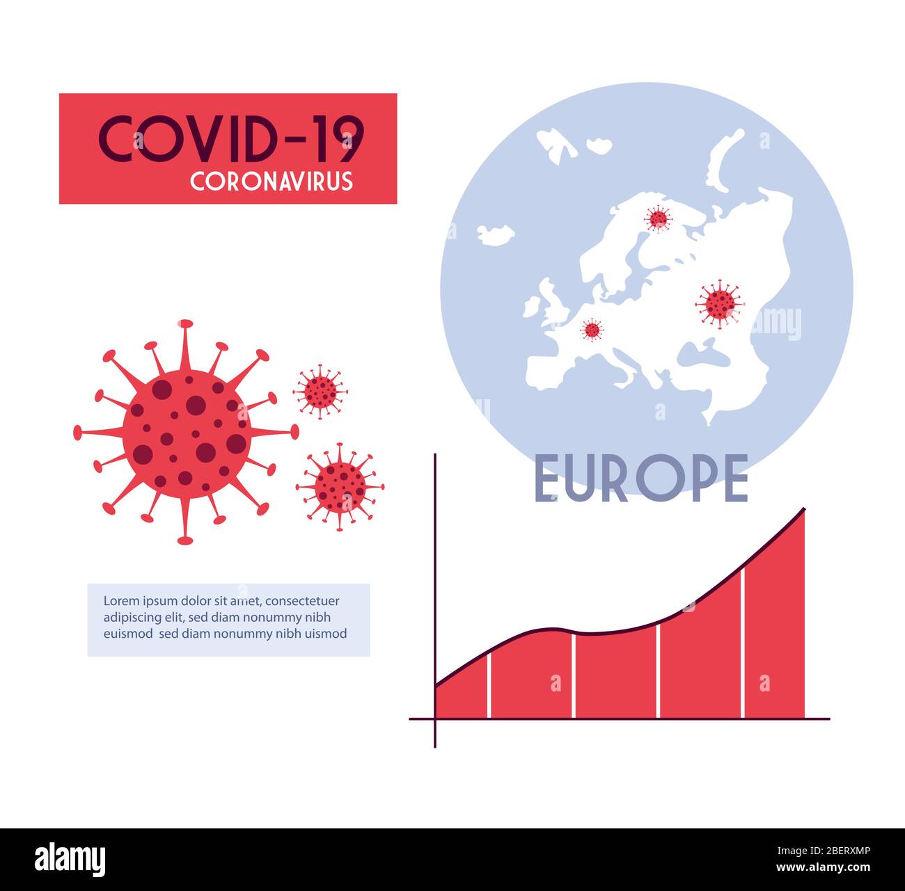 europe map with the propagation of the covid 19 vector illustration ...