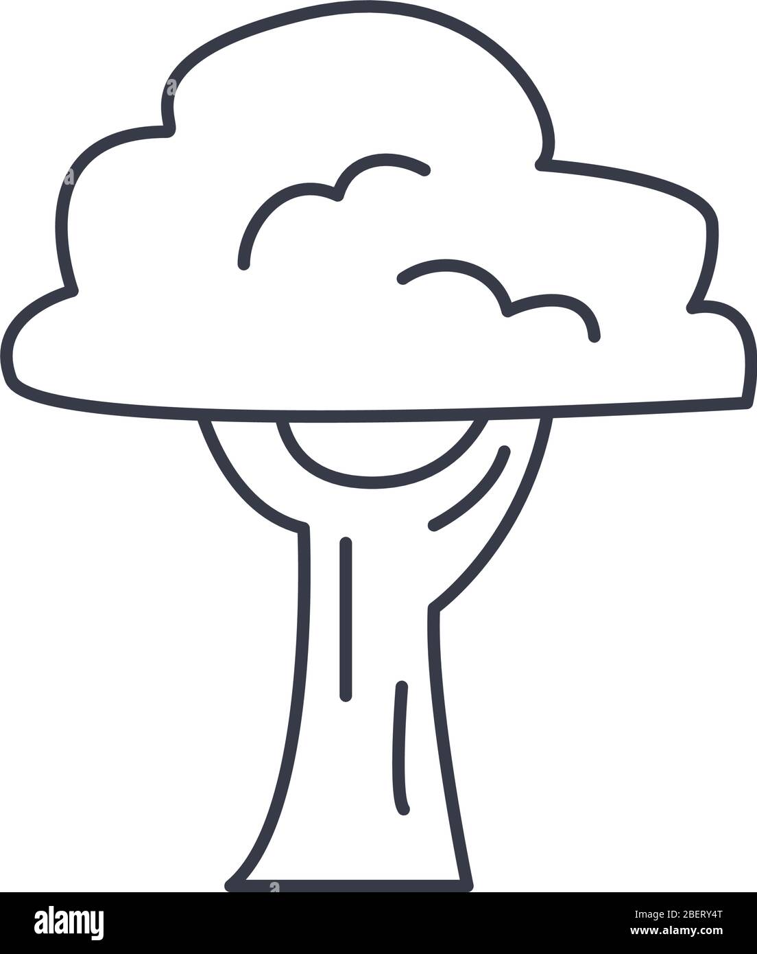 tree icon over white background, line style, vector illustration Stock ...