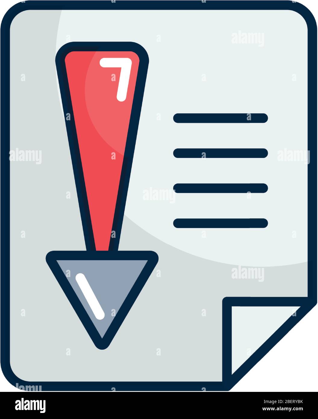 economic recession concept, financial document with arrow down icon ...