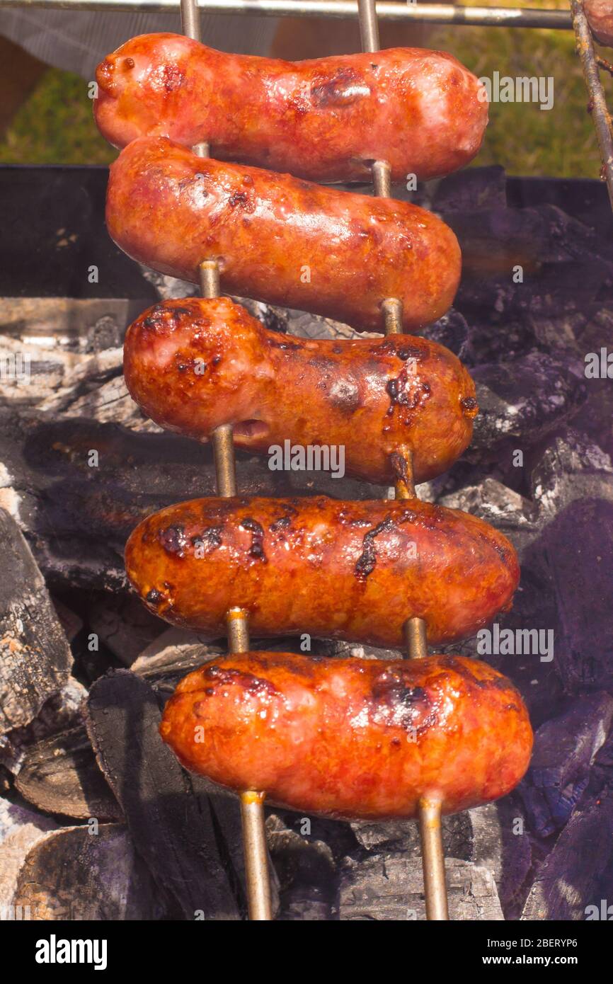 Traditional Toscana Sausage Barbecue over a grill Stock Photo - Alamy