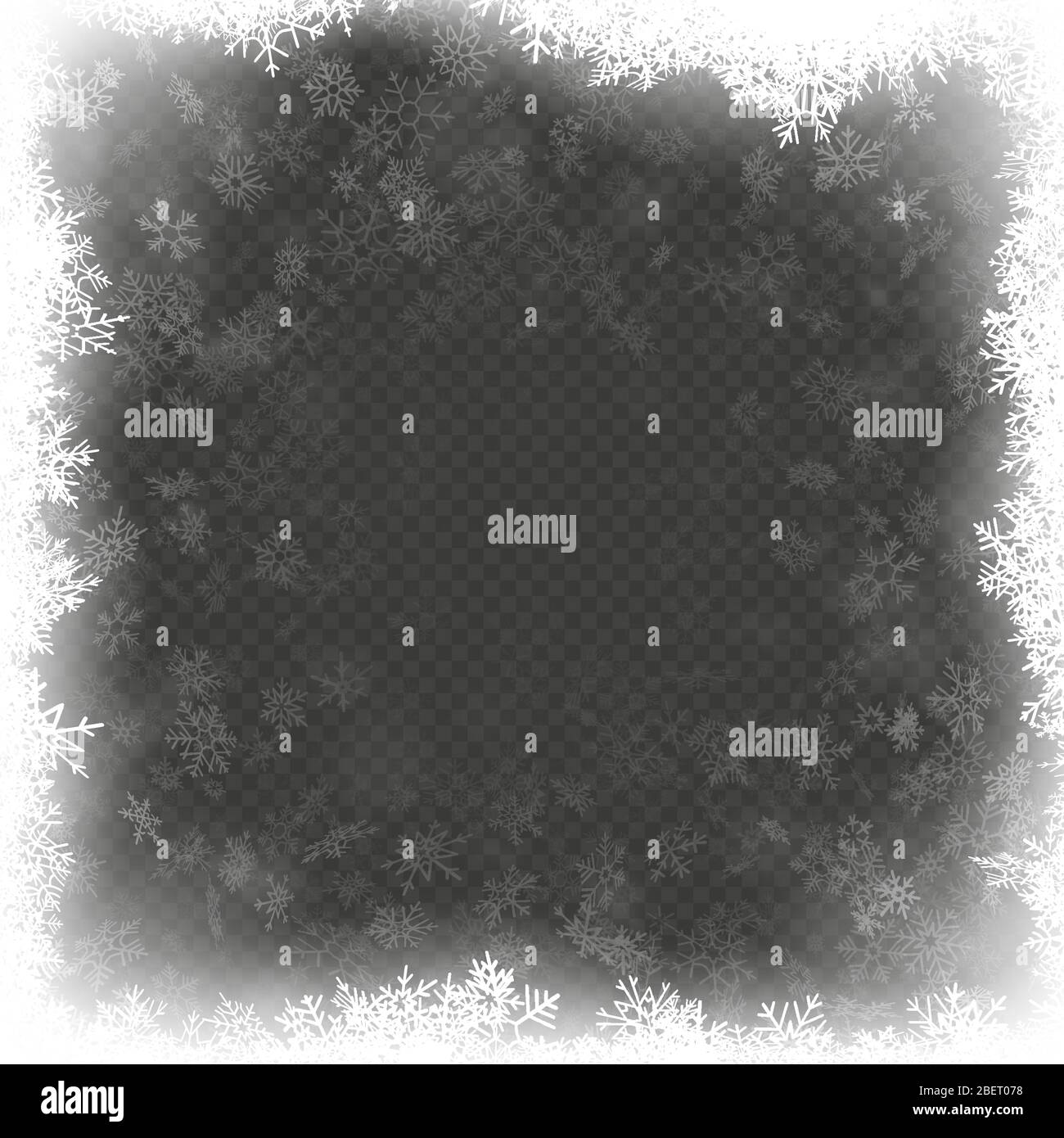 Christmas frame effect with white glowing light and snowflakes. EPS 10 ...
