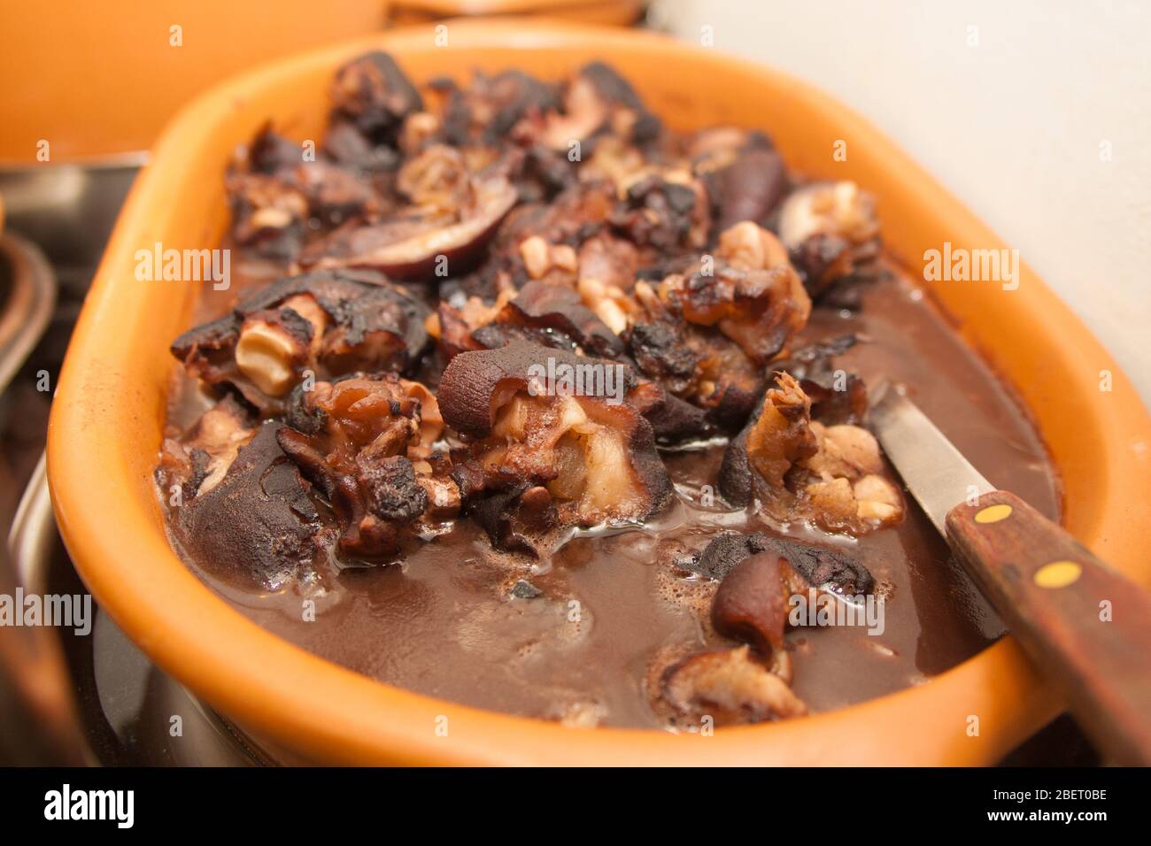 Pig's ear. Ingredient of Traditional Brazilian Feijoada Stock Photo - Alamy