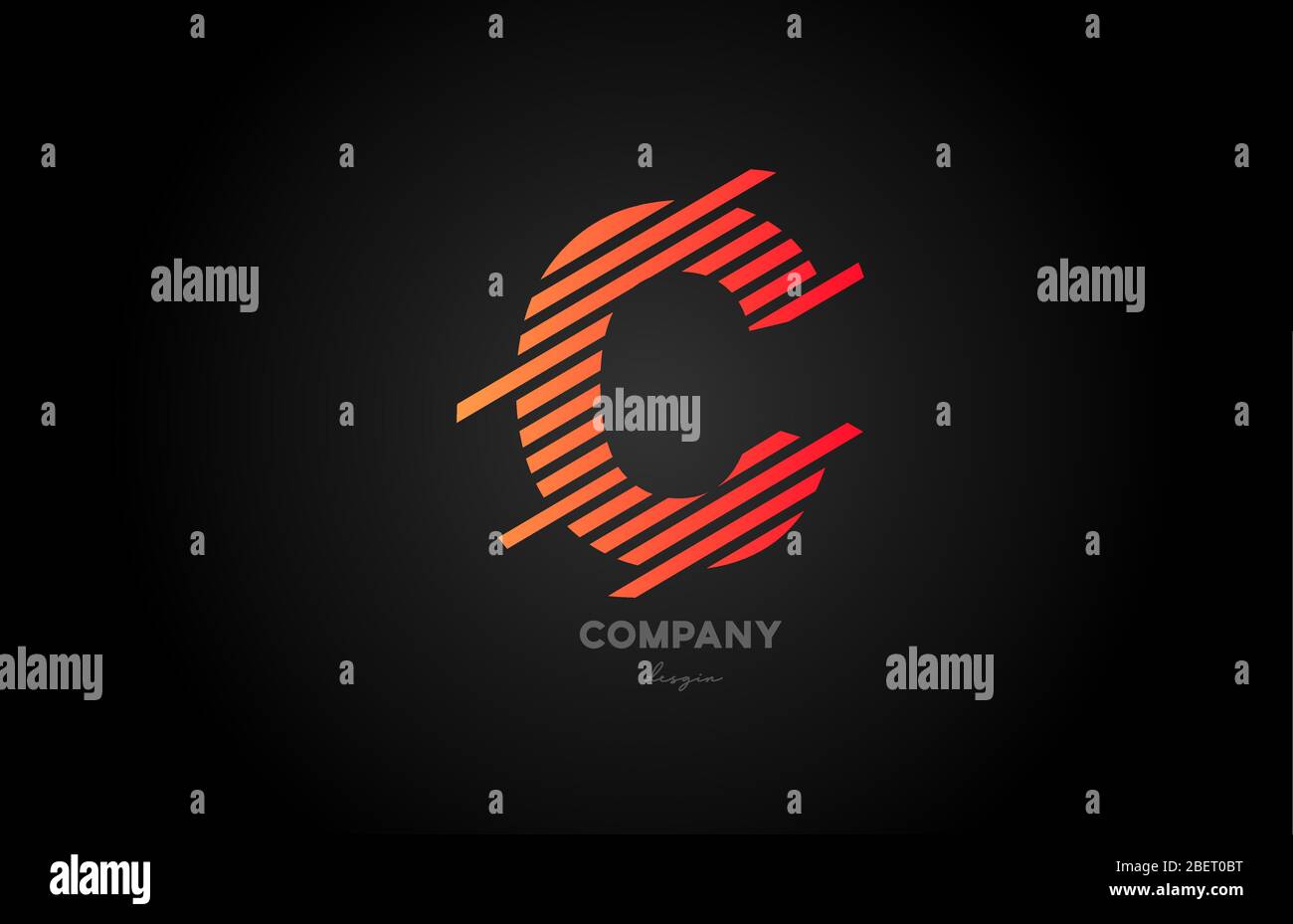 C orange alphabet letter logo icon design for company and business ...