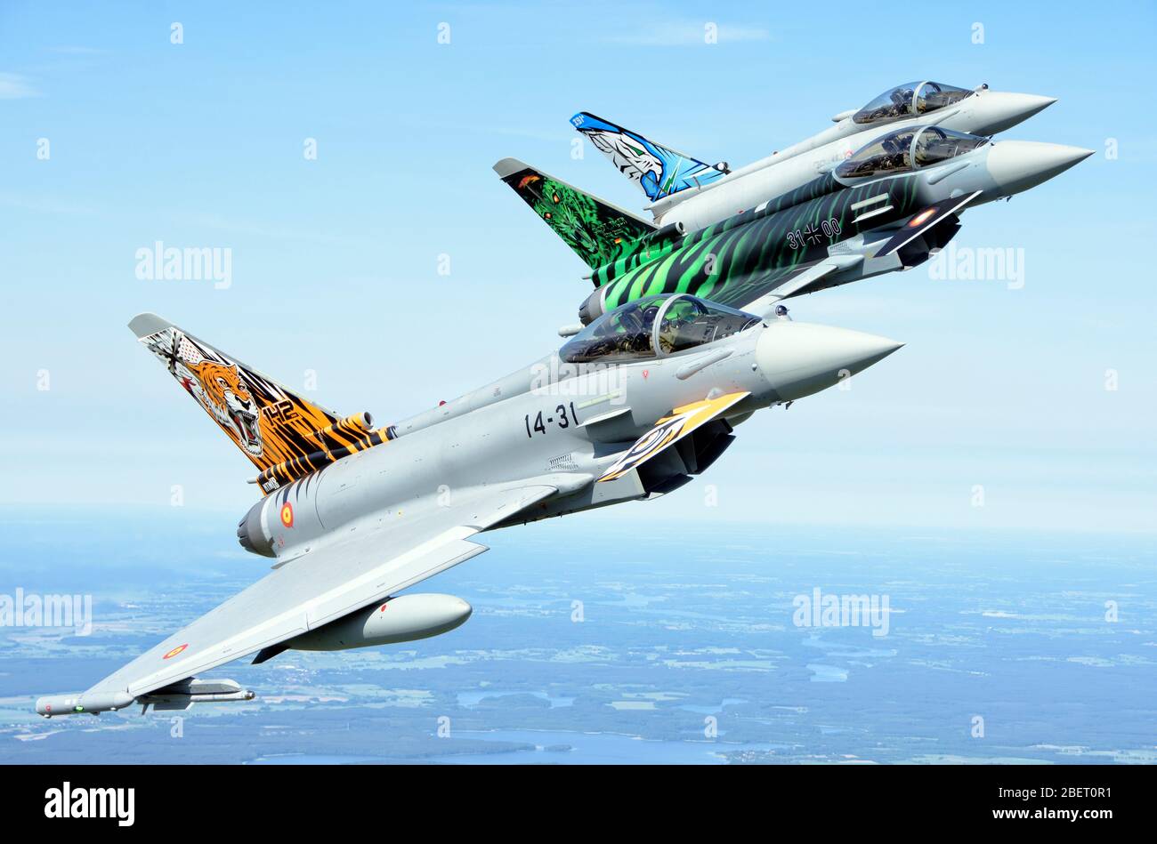Mix formation of Eurofighter aircraft Stock Photo - Alamy