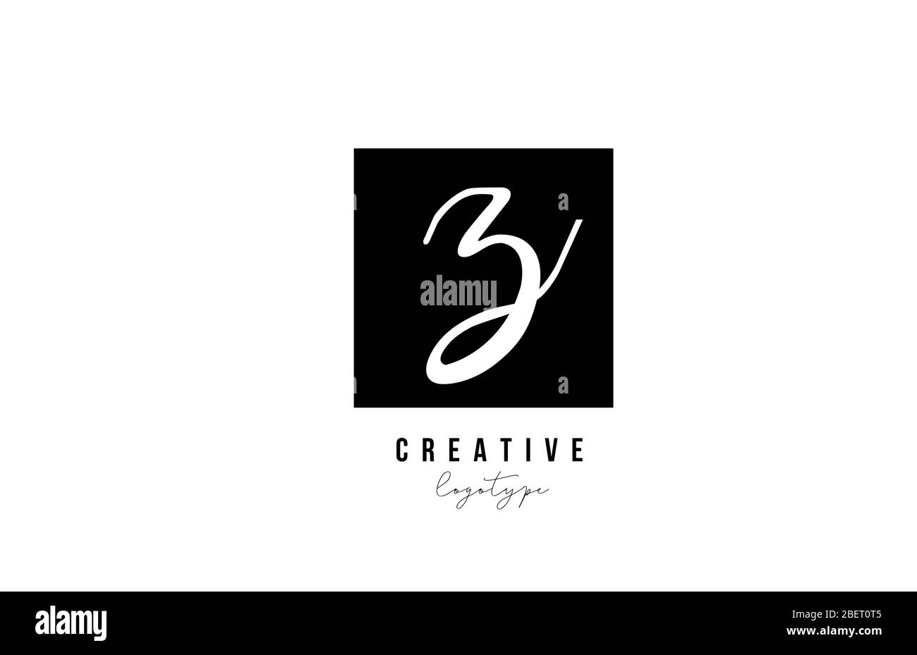 Z simple black and white square alphabet letter logo icon design for ...