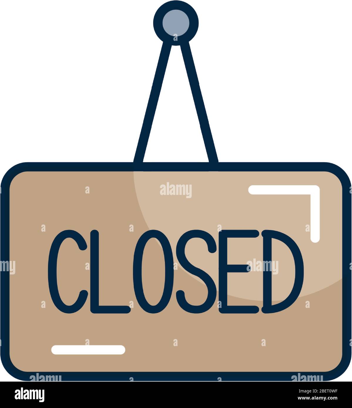 financial broke concept, closed sign icon over white background, line ...