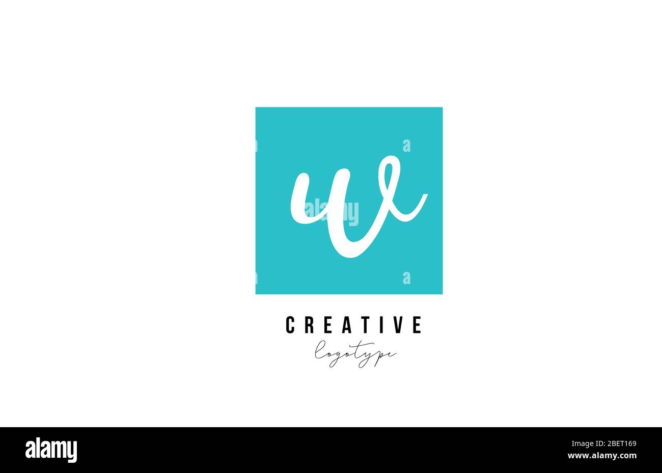 blue W square alphabet letter logo icon design for company and business ...