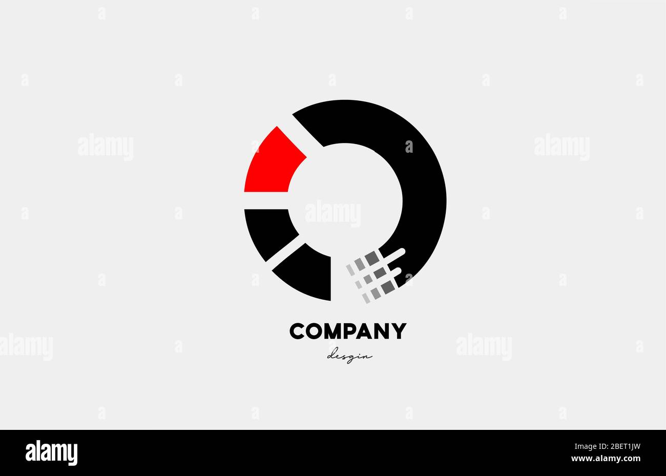black red O alphabet letter logo icon design for business and company ...