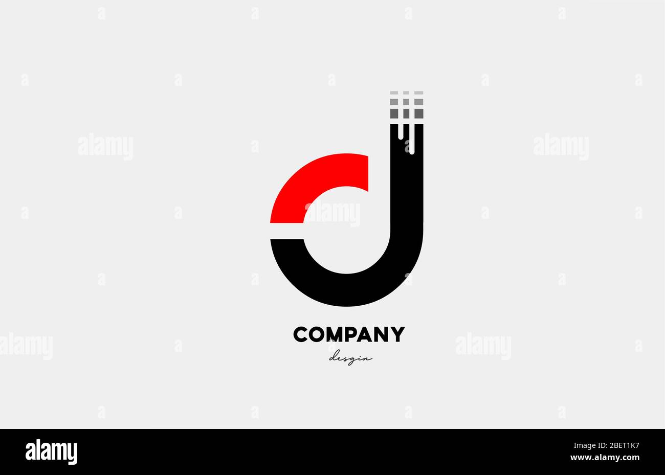 black red D alphabet letter logo icon design for business and company ...