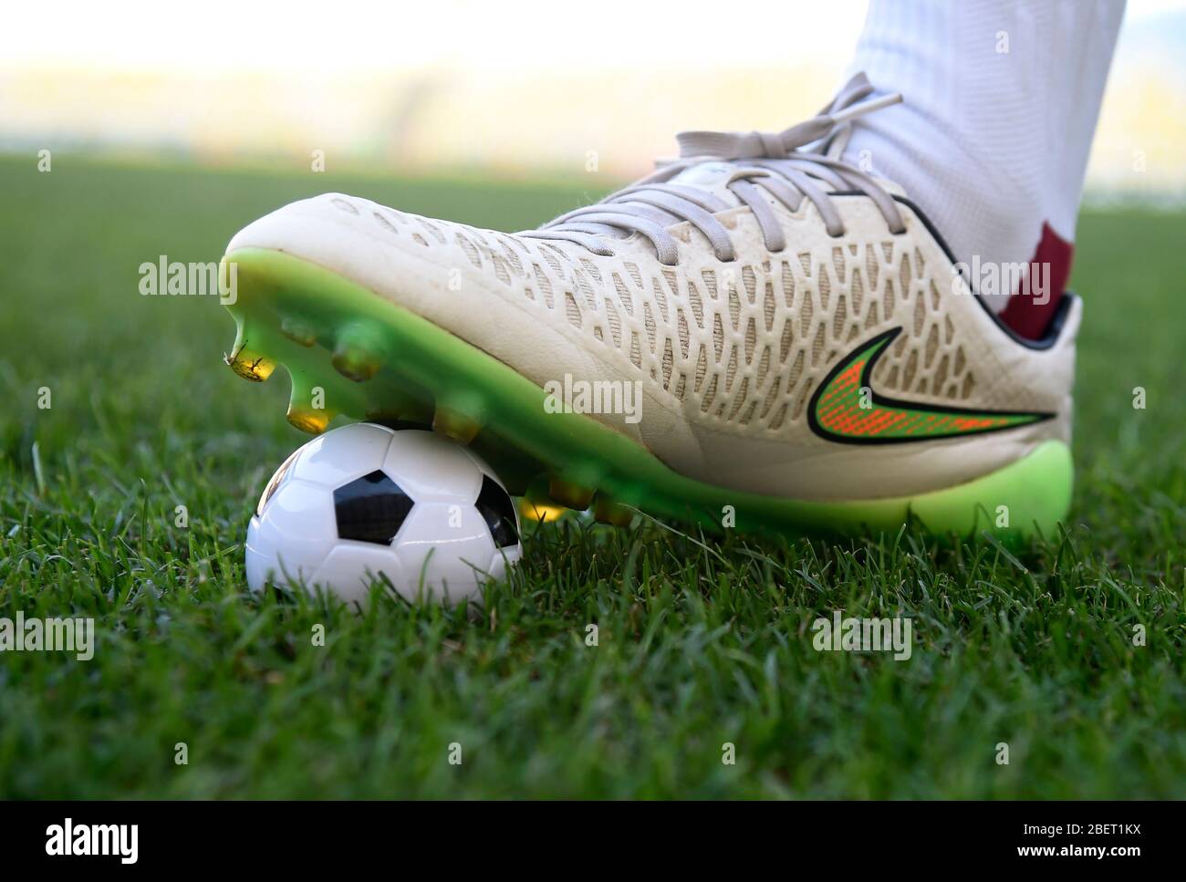 small soccer ball. Remembering the closure of the stadiums due to the ...