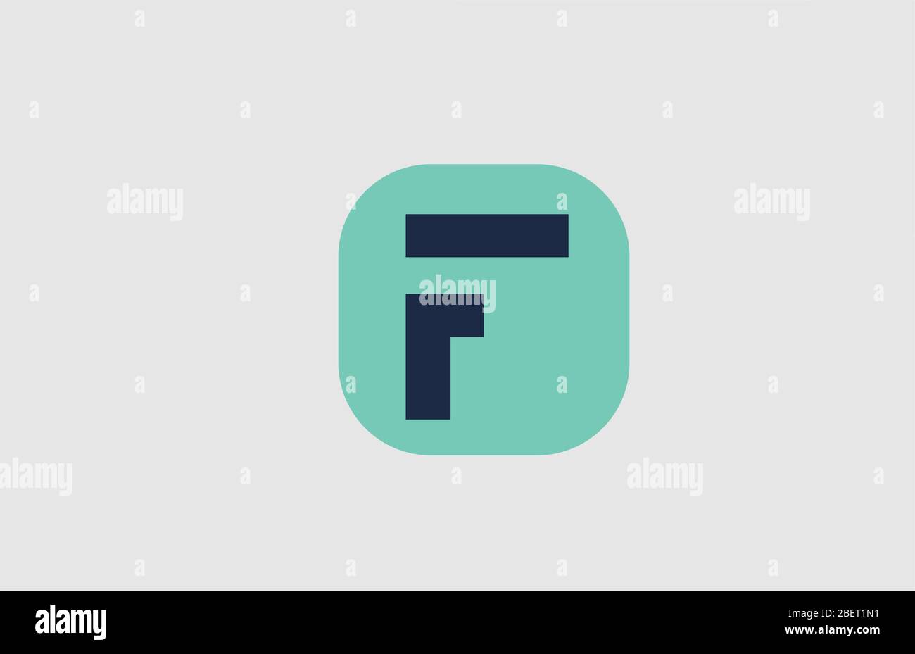 alphabet F green square icon letter logo design for business and ...