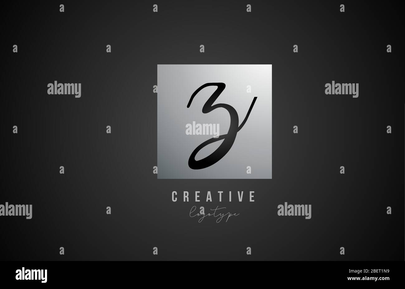 silver metal grey Z square alphabet letter logo icon design for company ...
