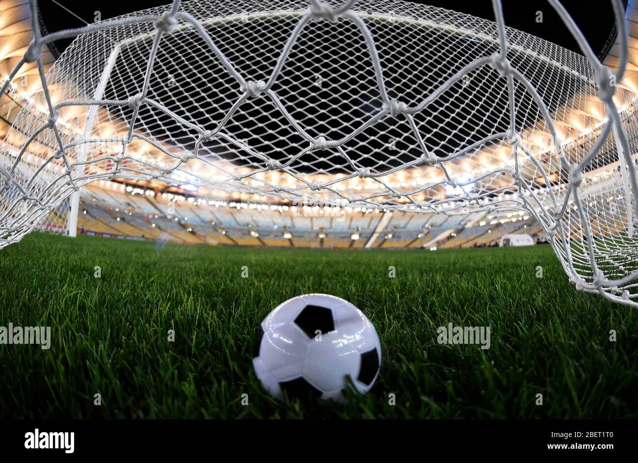 small soccer ball. Remembering the closure of the stadiums due to the ...