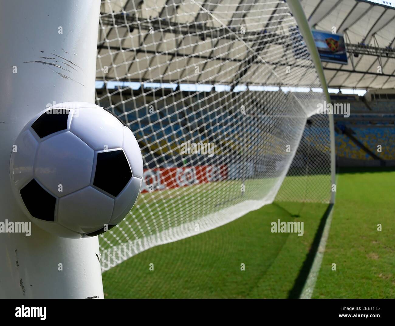 small soccer ball. Remembering the closure of the stadiums due to the ...