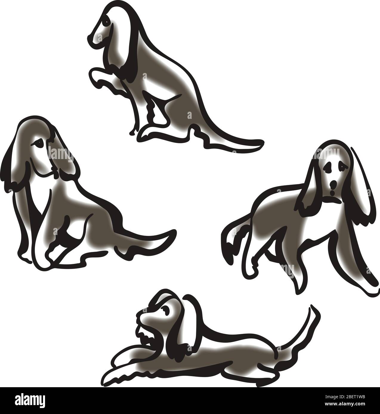 Dog English Springer Spaniel Cartoon Vector Illustration Stock Vector ...
