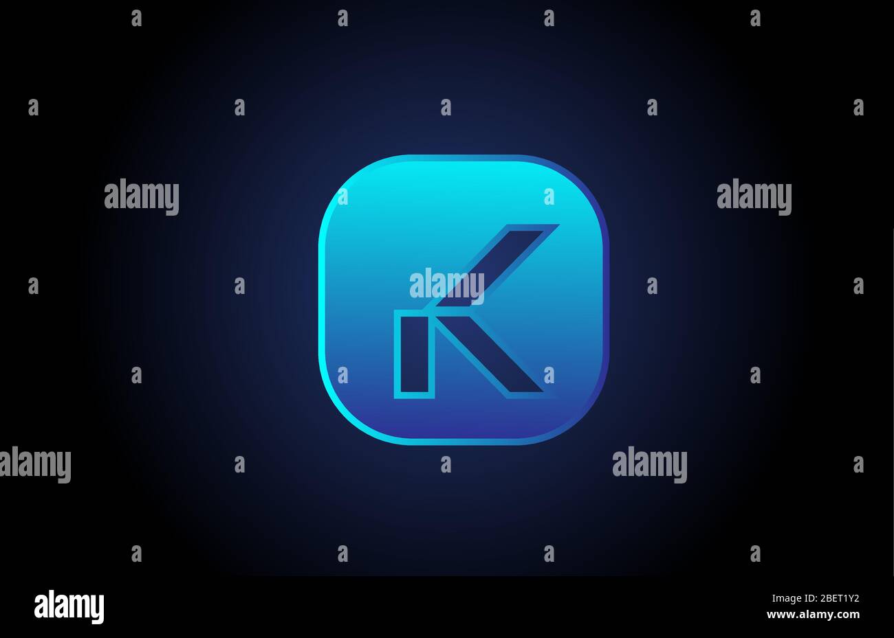 black blue K alphabet letter logo design icon for company and business ...