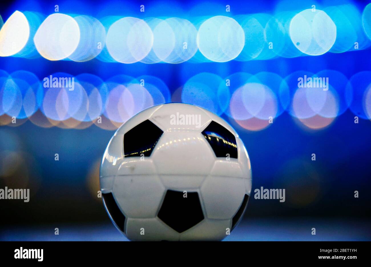 small soccer ball. Remembering the closure of the stadiums due to the ...