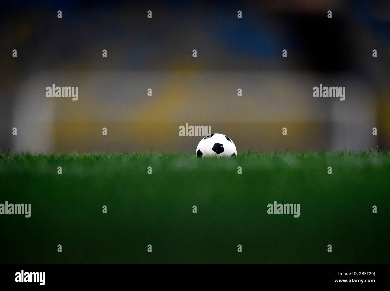small soccer ball. Remembering the closure of the stadiums due to the ...