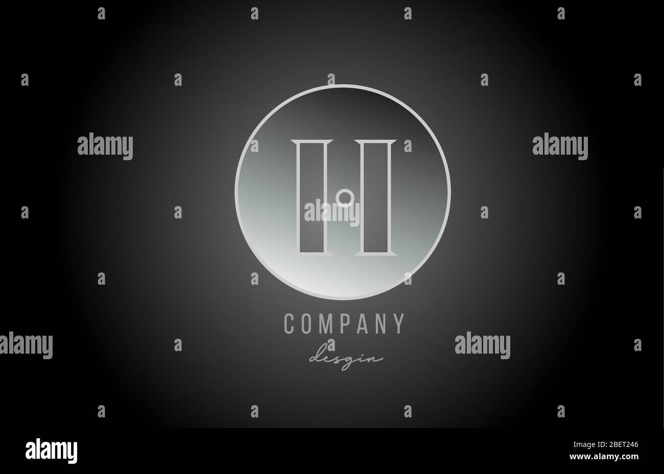 silver grey metal alphabet H letter logo design icon for business and ...