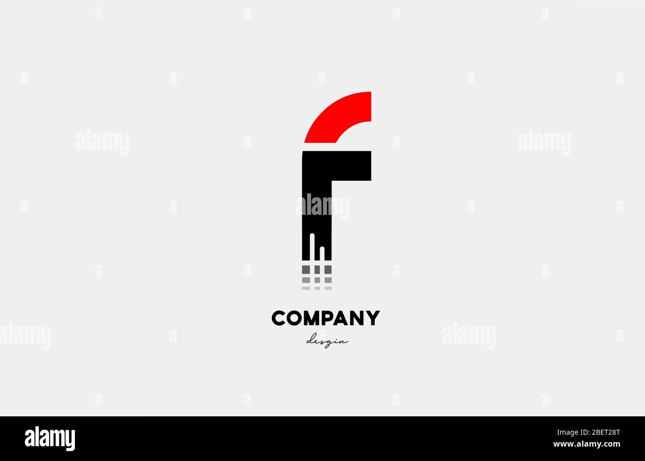 black red F alphabet letter logo icon design for business and company ...