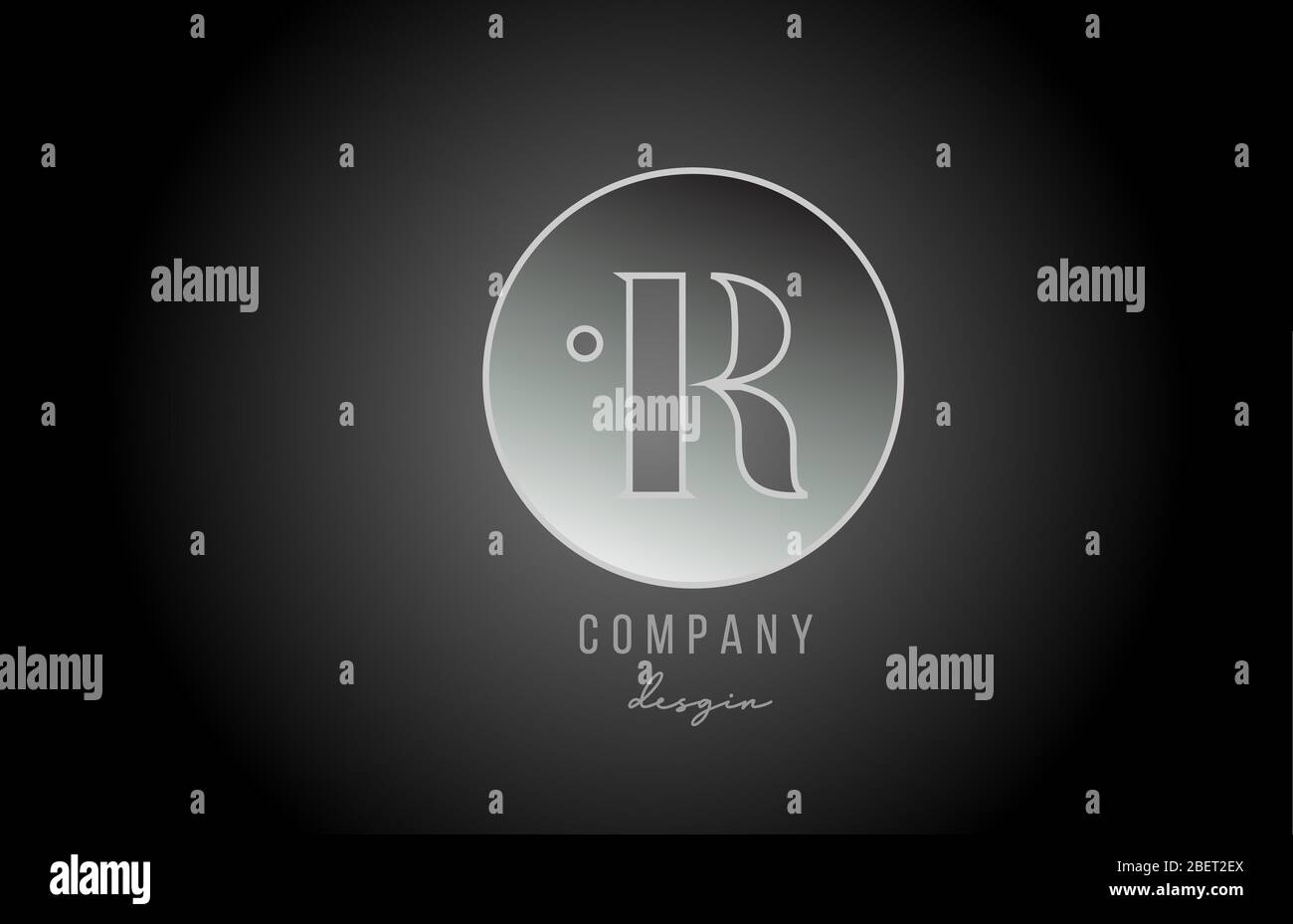 silver grey metal alphabet R letter logo design icon for business and ...