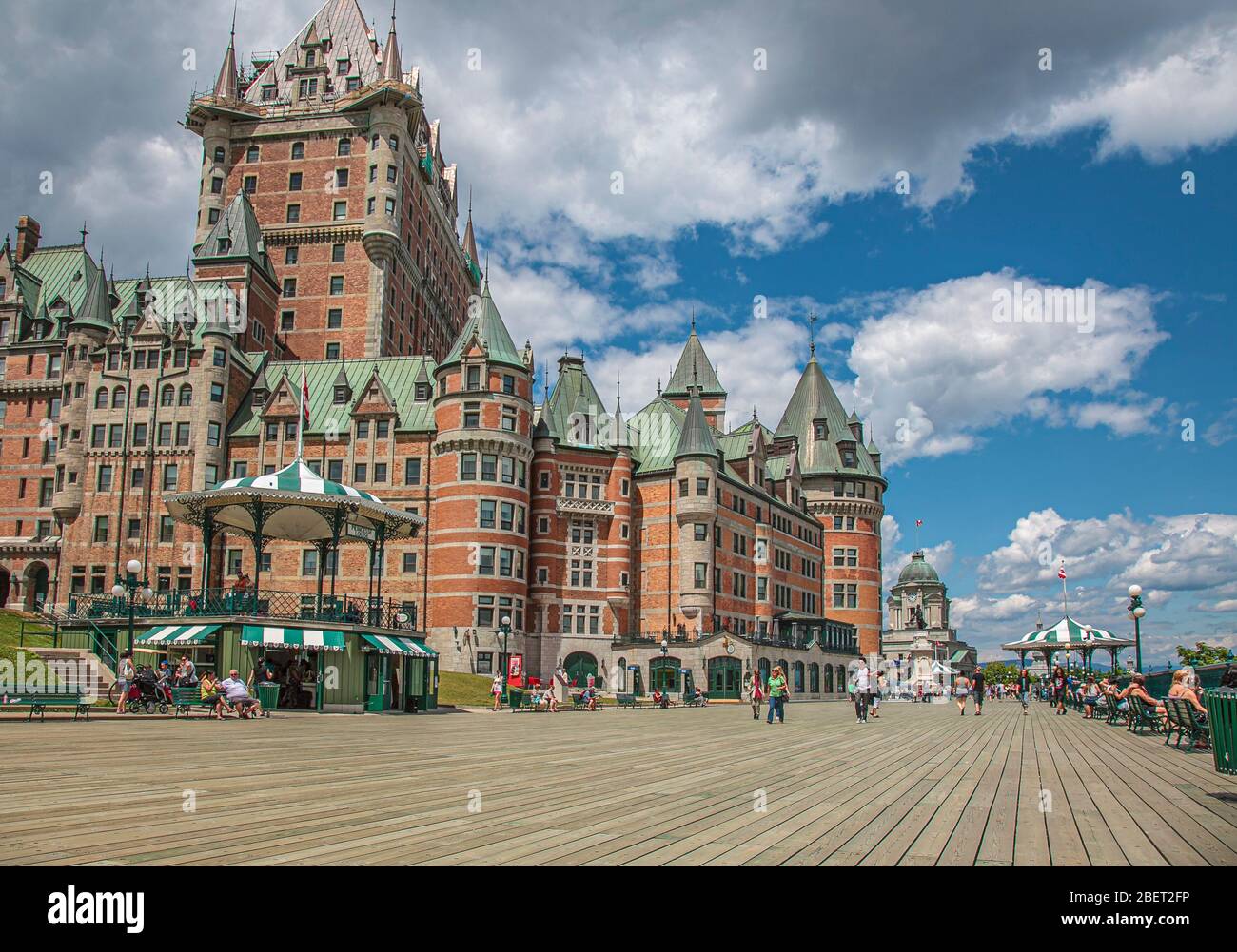 Quebec City, Quebec, Canada, July 2012 - Le Chateau Frontenac towering ...