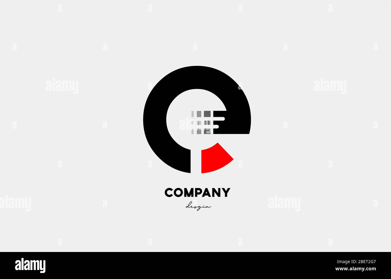 black red E alphabet letter logo icon design for business and company ...