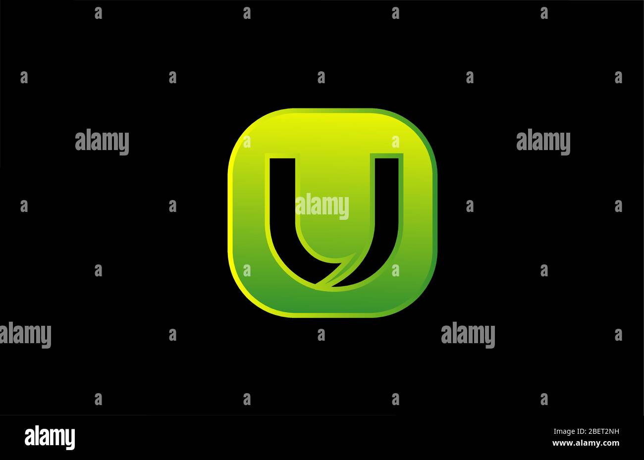 green black U alphabet logo letter icon design for business and company ...