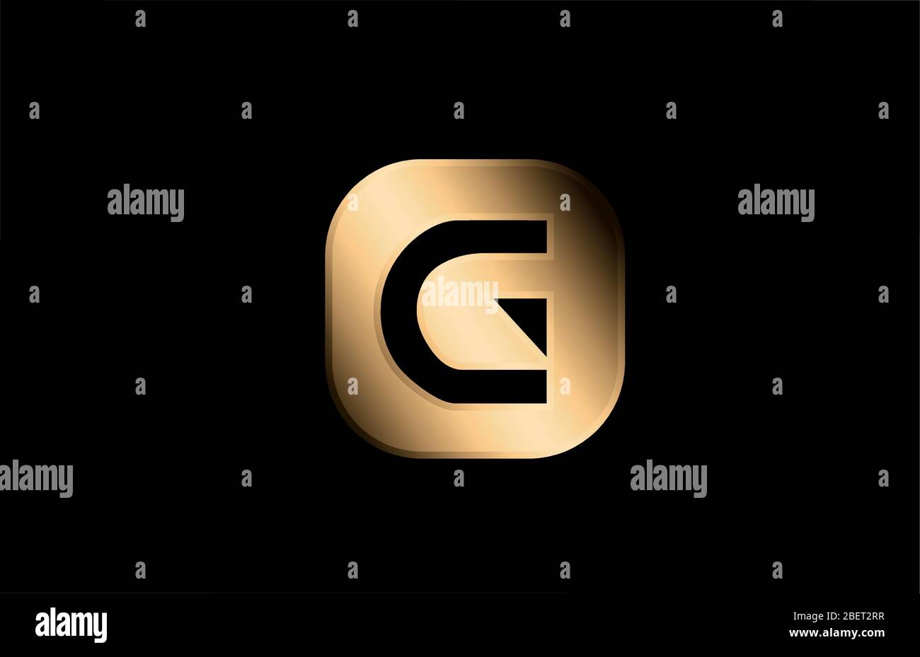 gold metal G alphabet letter logo icon design for business and company ...