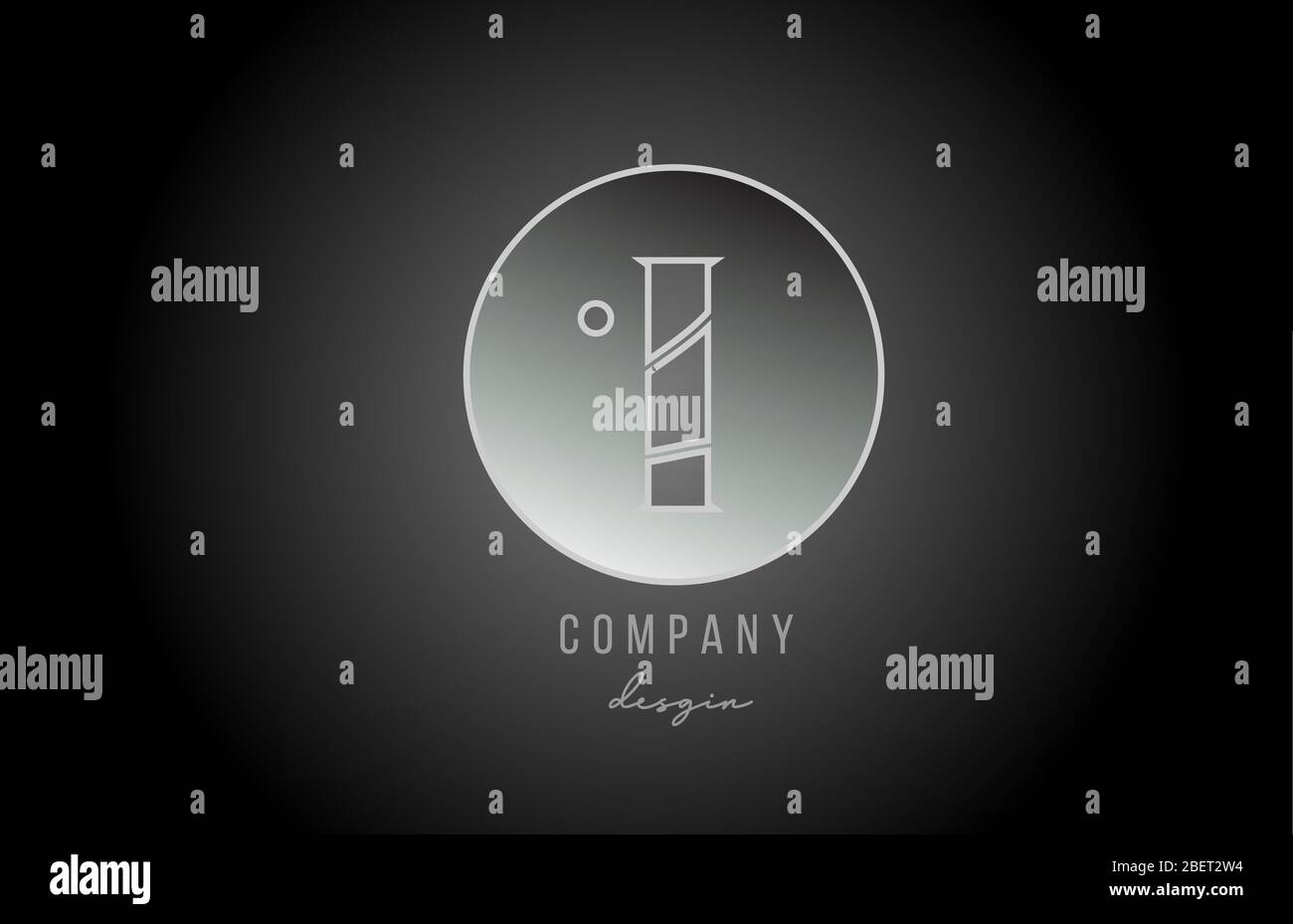 silver grey metal alphabet I letter logo design icon for business and ...