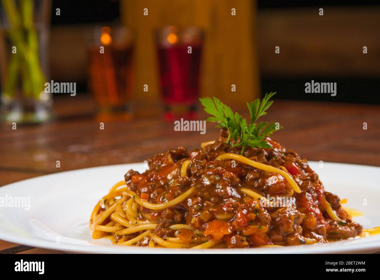 Traditional italian Bolognese with spaguetti Stock Photo - Alamy