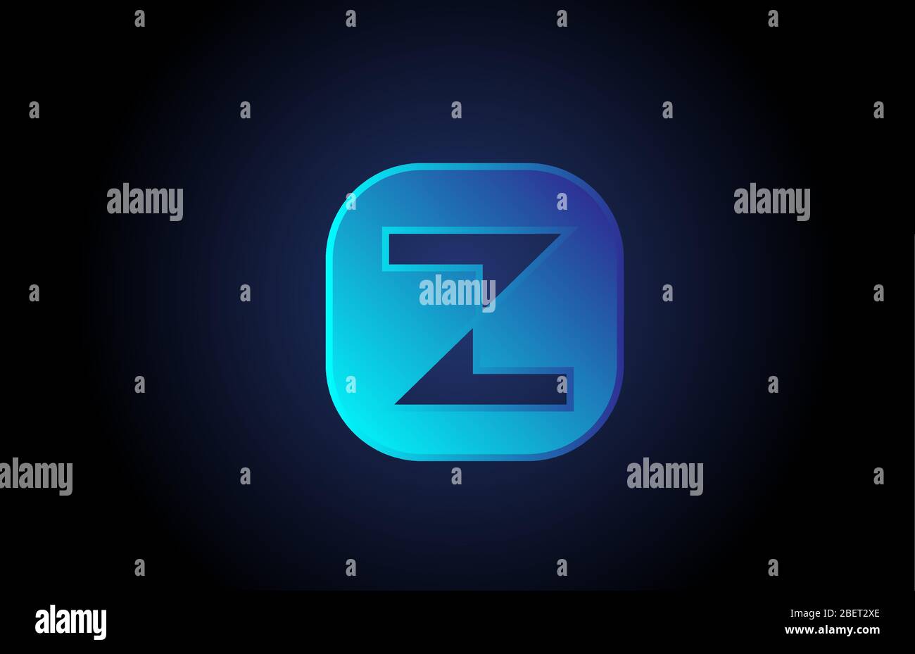 black blue Z alphabet letter logo design icon for company and business ...